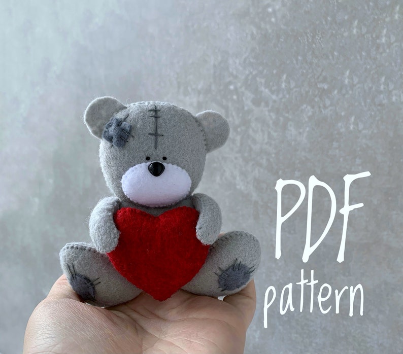 Teddy Bear PDF Sewing Pattern. Teddy Bear DIY. Felt Teddy PDF Pattern. Teddy Bear Step by Step ...