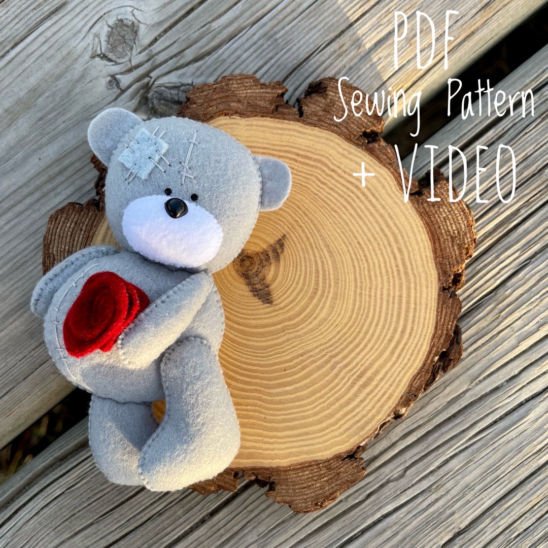Felt Teddy PDF Pattern. Teddy Bear PDF Sewing Pattern. Teddy Bear DIY ...