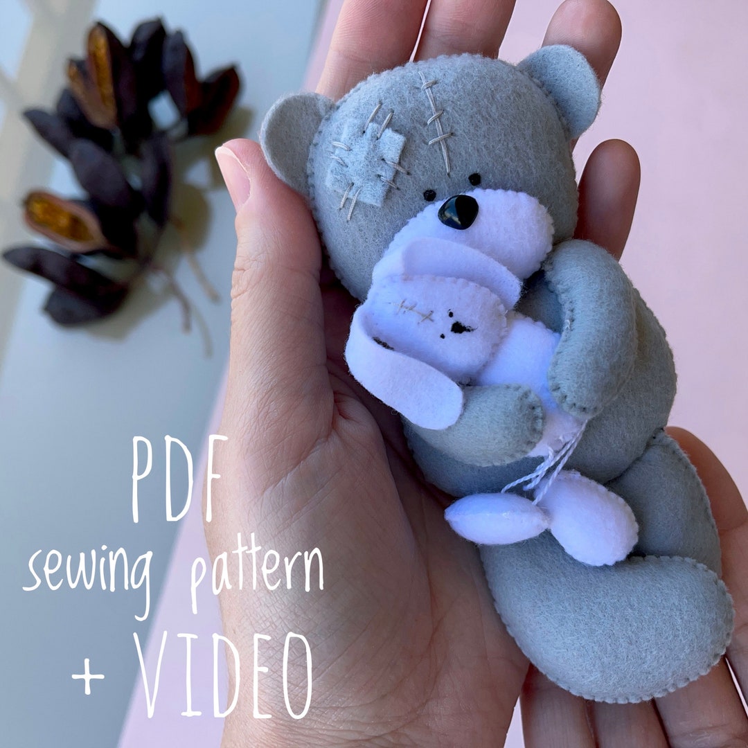 Felt Teddy PDF Pattern. Teddy Bear PDF Sewing Pattern. Teddy Bear DIY ...