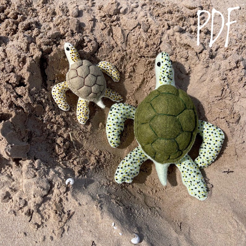 Turtle Sewing Pattern PDF. Felt Turtle Pattern in Two Sizes. Ocean ...