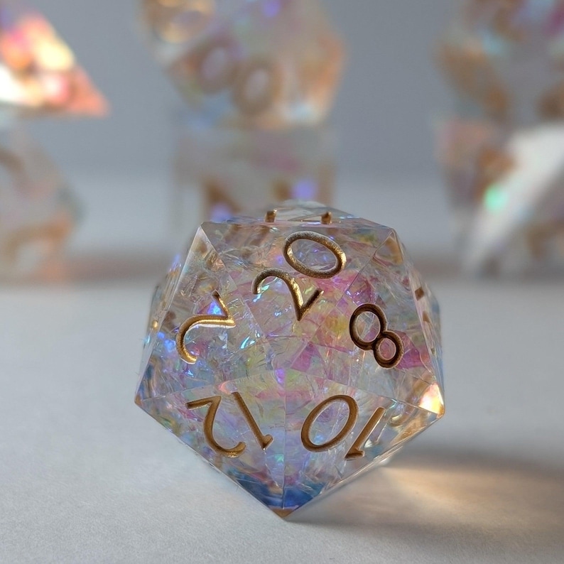 Golden Valor Dnd Dice Set – Prismatic Sharp Edged Polyhedral Dice With ...