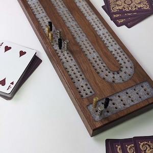 Premium Cribbage Board Titanium Resin Inlay | Includes 9 Metal Pegs ...