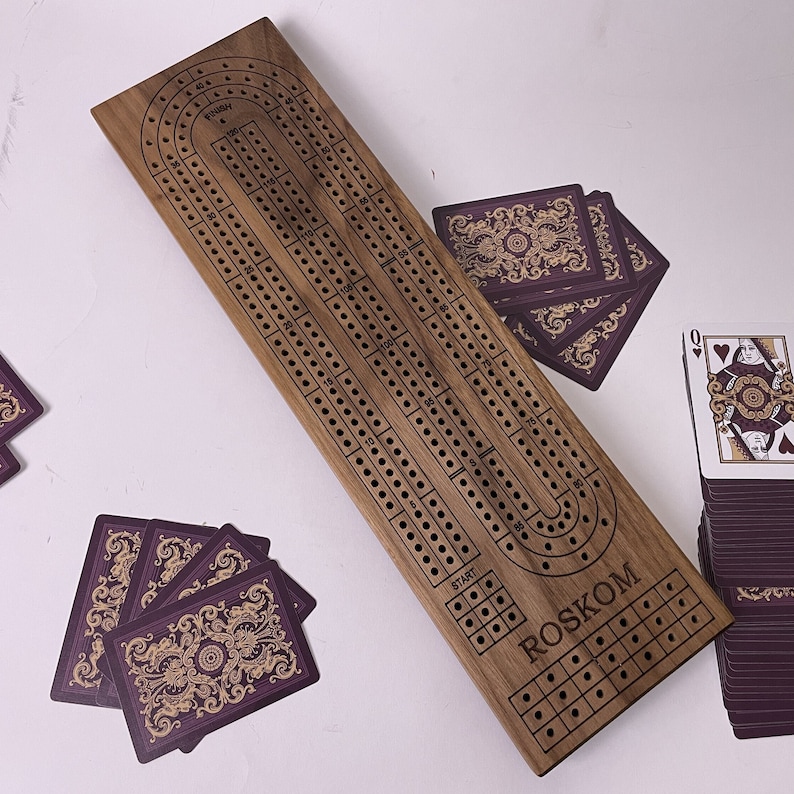 Premium Cribbage Board Includes 6 Pegs Personalization Available Made ...
