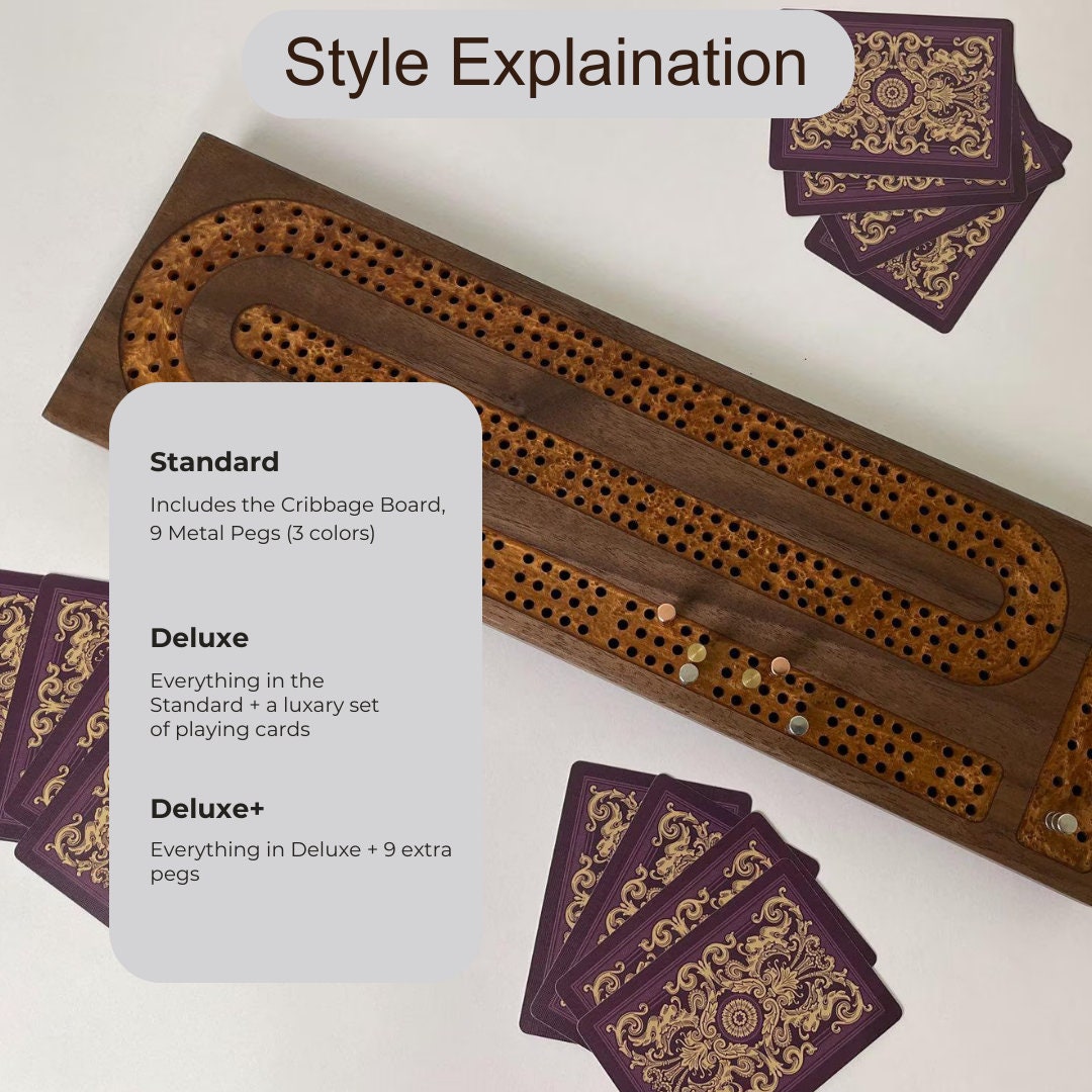 Premium Cribbage Board With Copper Resin Track Inlay Peg - Etsy