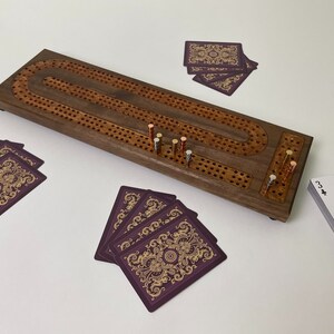 Premium Cribbage Board With Copper Resin Track Inlay Peg Storage Comes ...