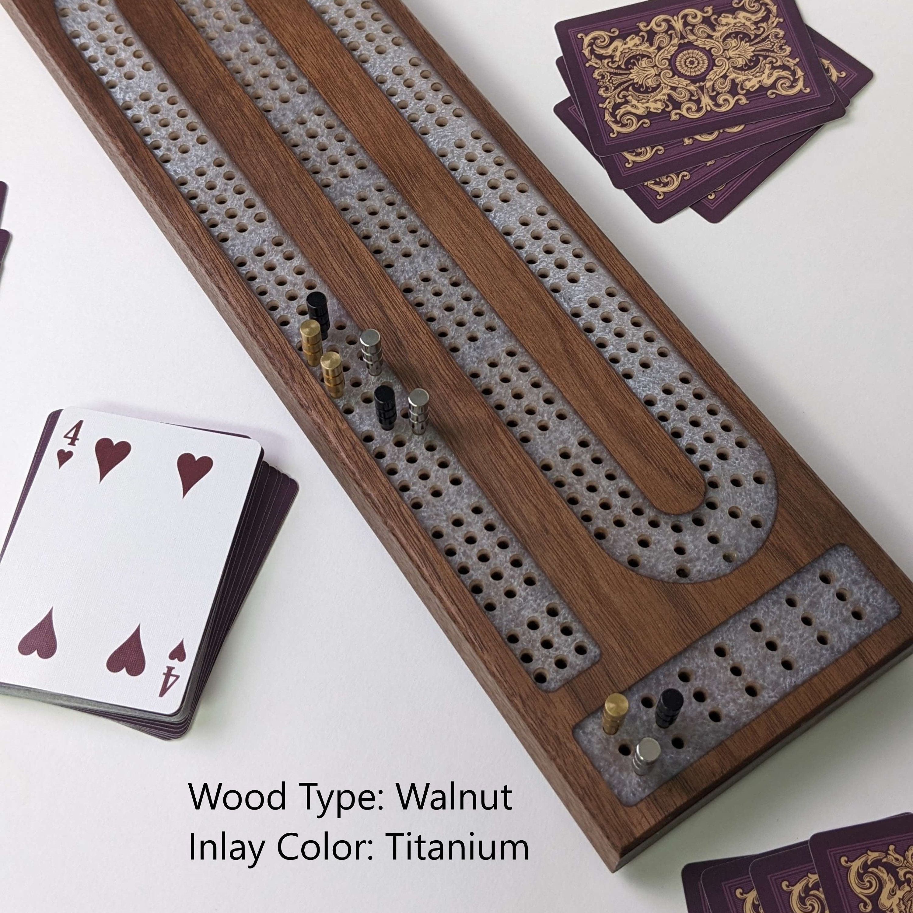 Premium Cribbage Board With Peg Storage Comes With 6 Metal Pegs ...