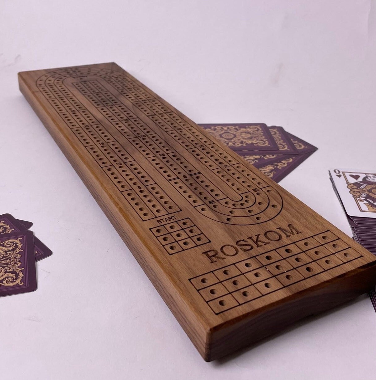 Premium Cribbage Board Includes 6 Pegs Personalization Available Made ...