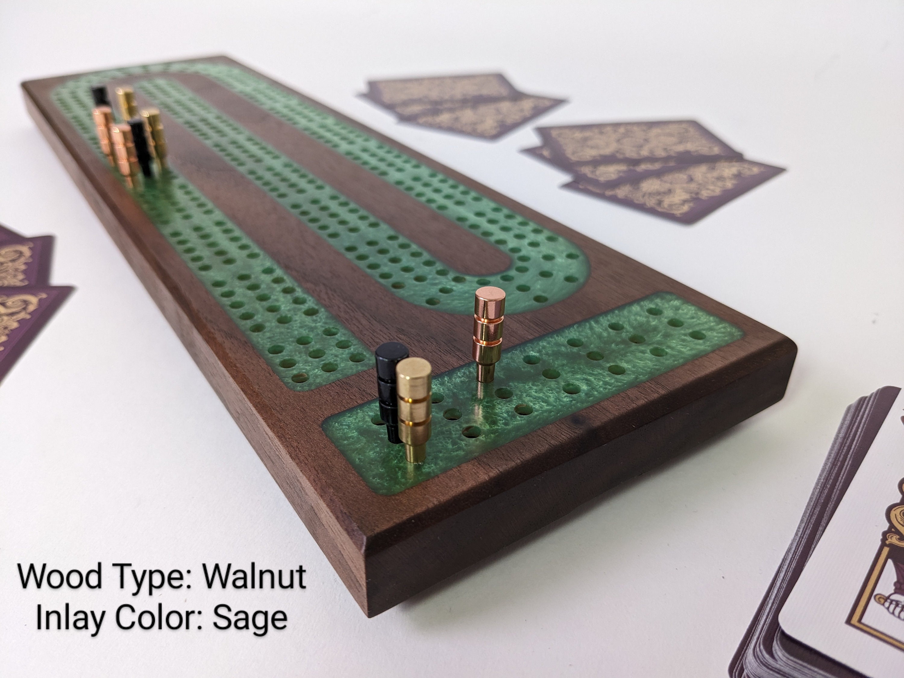 Premium Cribbage Board With Peg Storage Comes With 6 Metal Pegs ...