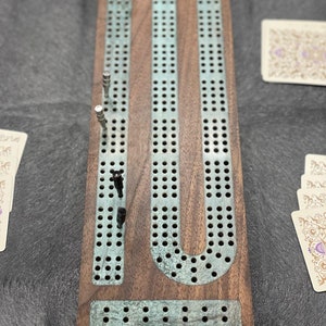 Premium Cribbage Board With Peg Storage | Comes With 6 Metal Pegs ...