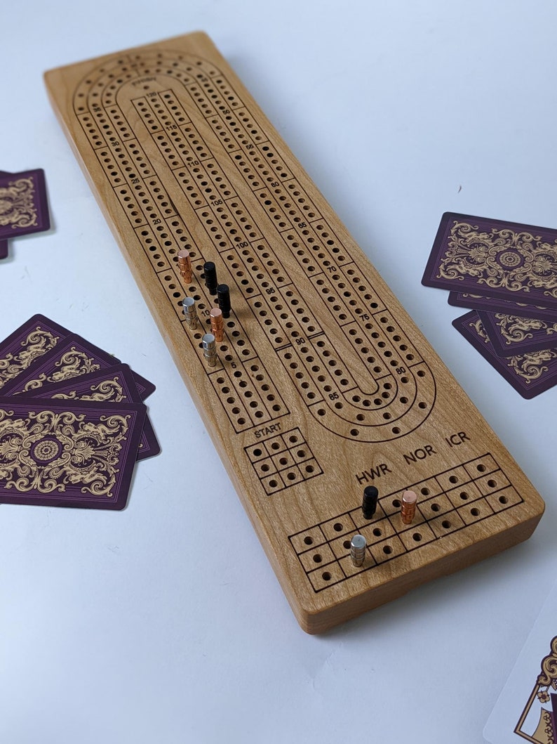 Premium Cribbage Board | Includes 6 Pegs | Personalization Available ...