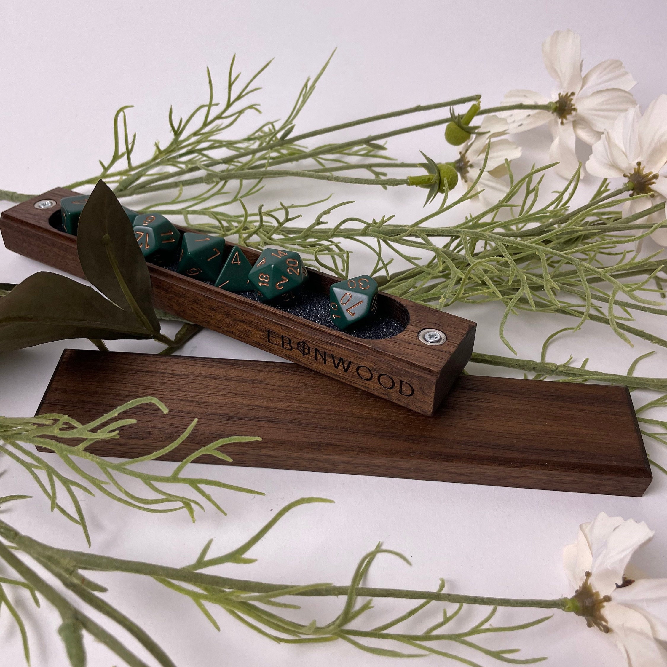 Dice Vault for D&D, Walnut Dice Box, Tabletop Gaming Storage, D20 Dice ...