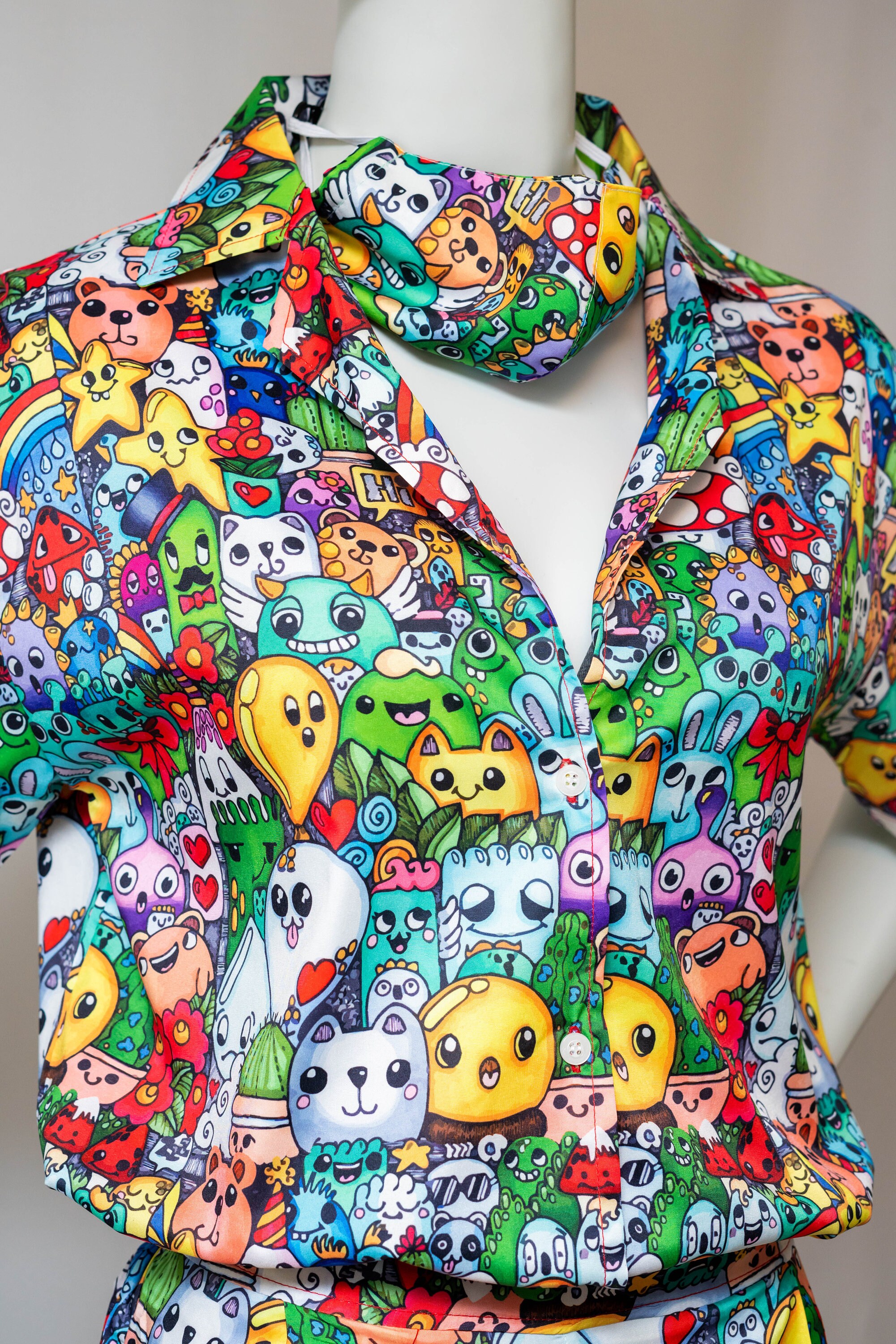 Unisex Vintage Three Piece Festival Set With Matching Mask - Colorful ...