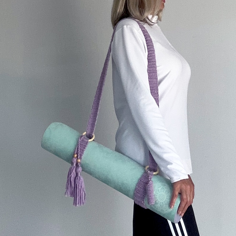 Crochet Pattern Yoga Mat Strap, Chapstick Holder and Yarn Tassel ...