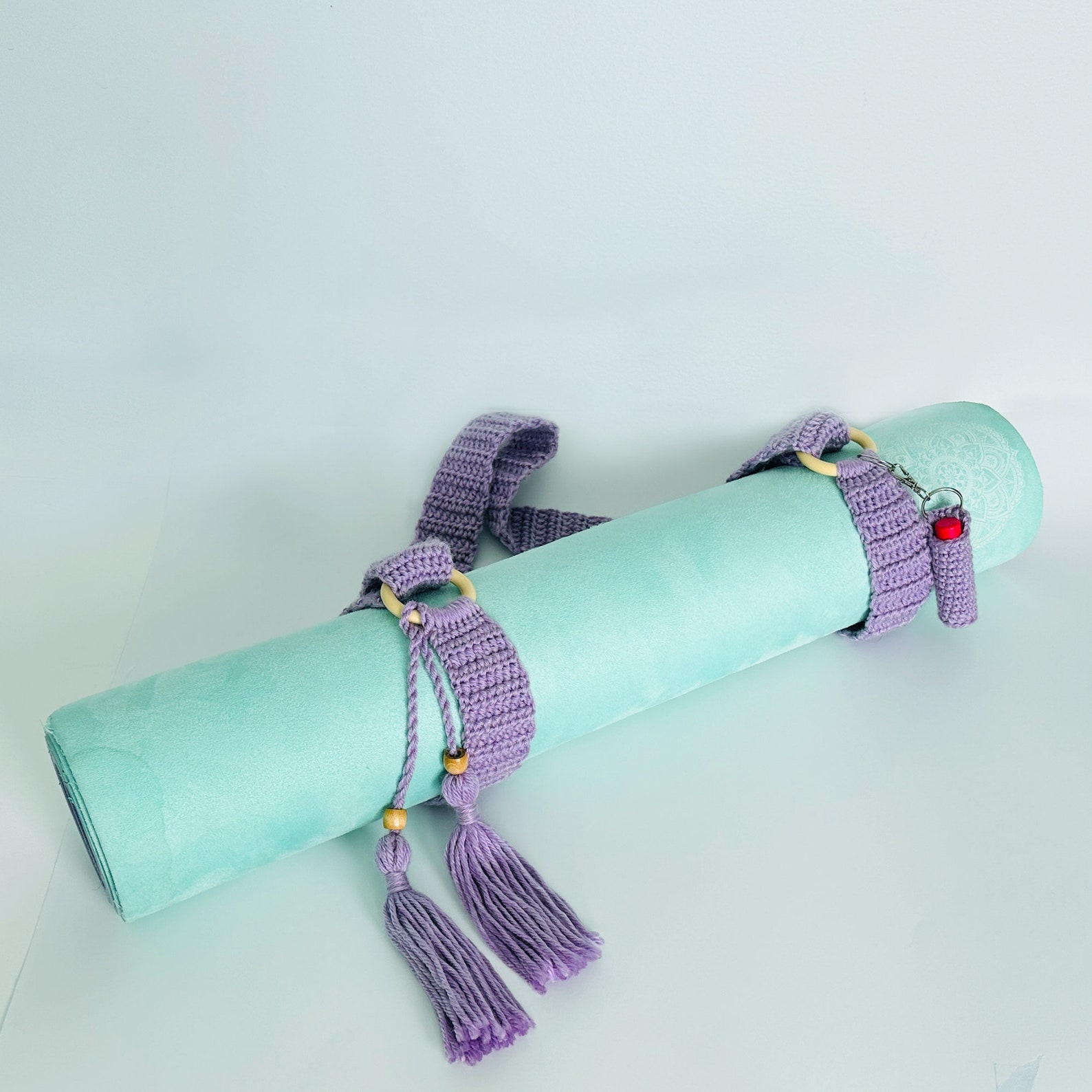 Crochet Pattern Yoga Mat Strap, Chapstick Holder and Yarn Tassel ...
