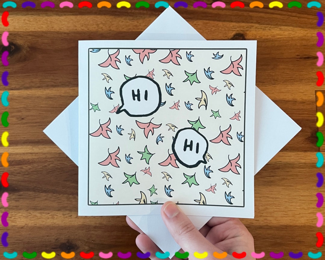 Heartstopper Inspired 'hi' Greetings Card | Funny Birthday Card for ...