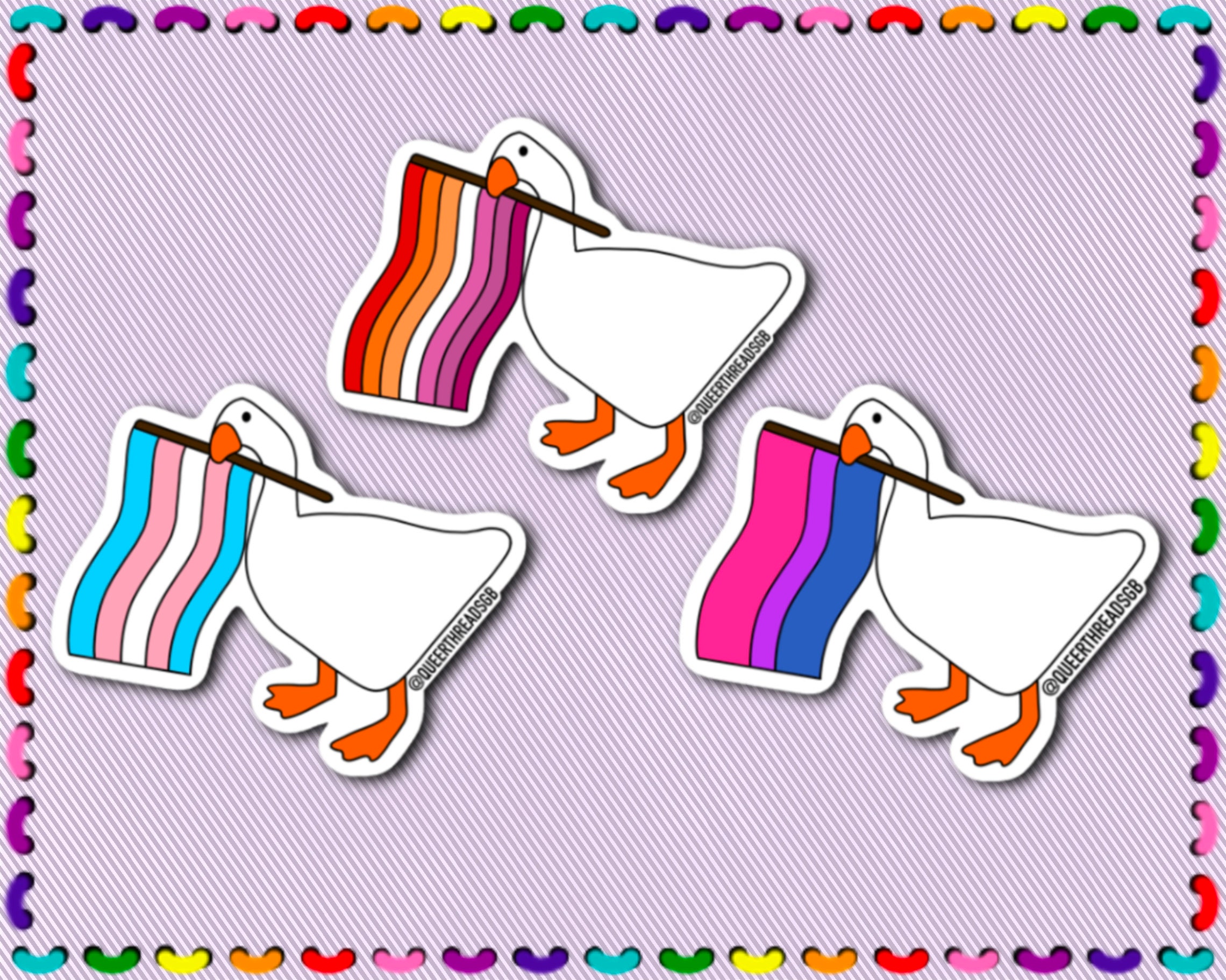 LGBTQ Goose Pride Flag Sticker Pride Goose Sticker - Etsy UK