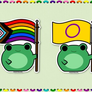 LGBTQ Frog Holding Pride Flag Sticker Pride Frog Sticker Lgbt Sticker ...