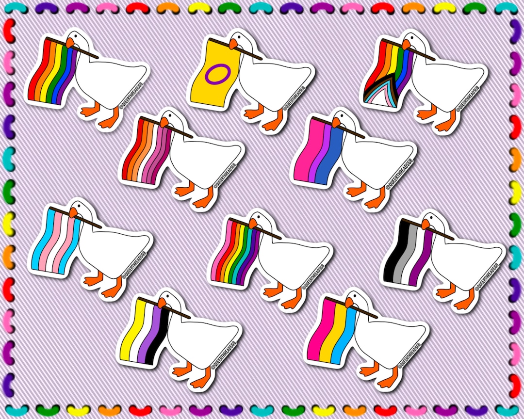 LGBTQ+ Goose Pride Flag Sticker | Pride Untitled Goose Sticker | Lgbt ...