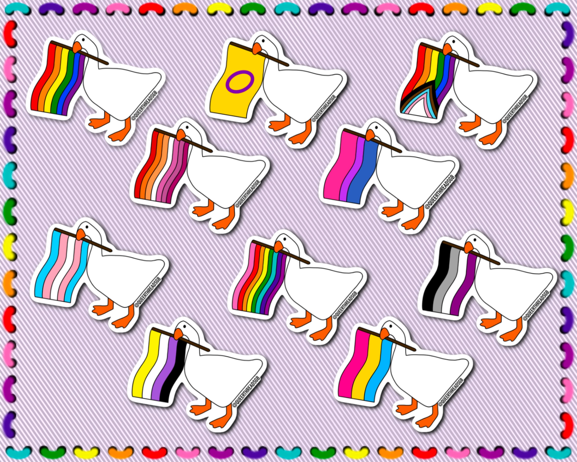 LGBTQ Goose Pride Flag Sticker Pride Goose Sticker - Etsy UK