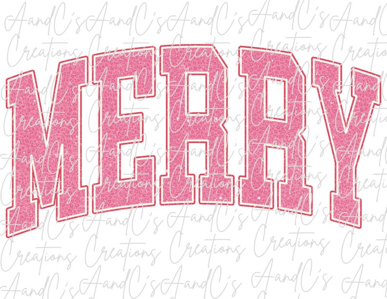 Merry Pink Leopard Block Letters Png File Digital Download Christmas ...