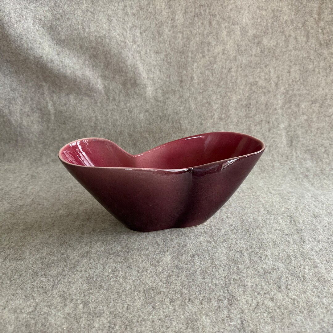 Vintage Console Bowl, Maroon/purple to Pink Ombre, L. A. Pottery #53 ...