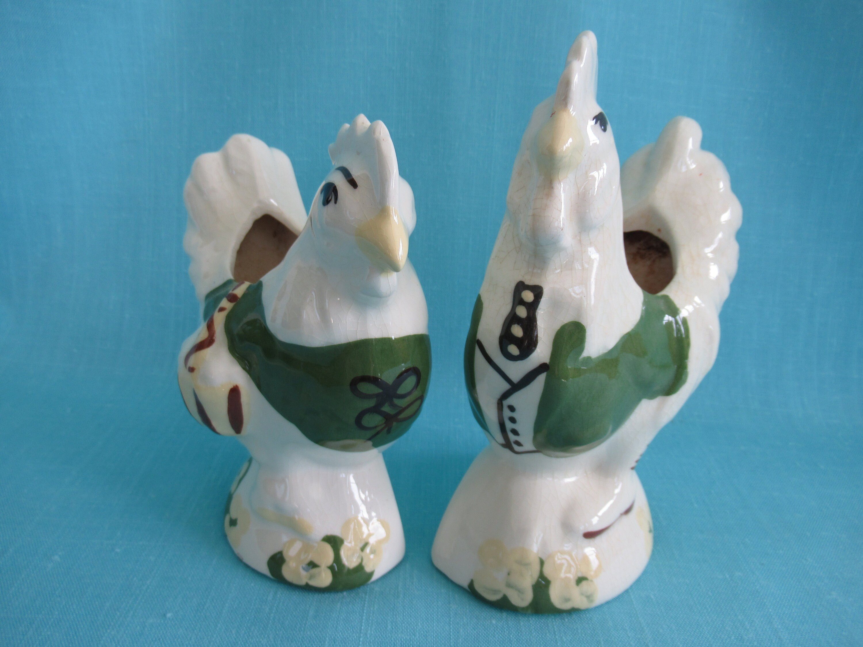 Vintage Hen and Rooster Wall Pocket Planters - Etsy