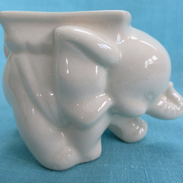 Vintage White Elephant Planter - Etsy