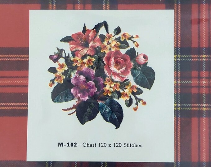 Jean Mcintosh Petit Point Kit M-102, 3 Thread, Vintage Floral Design ...