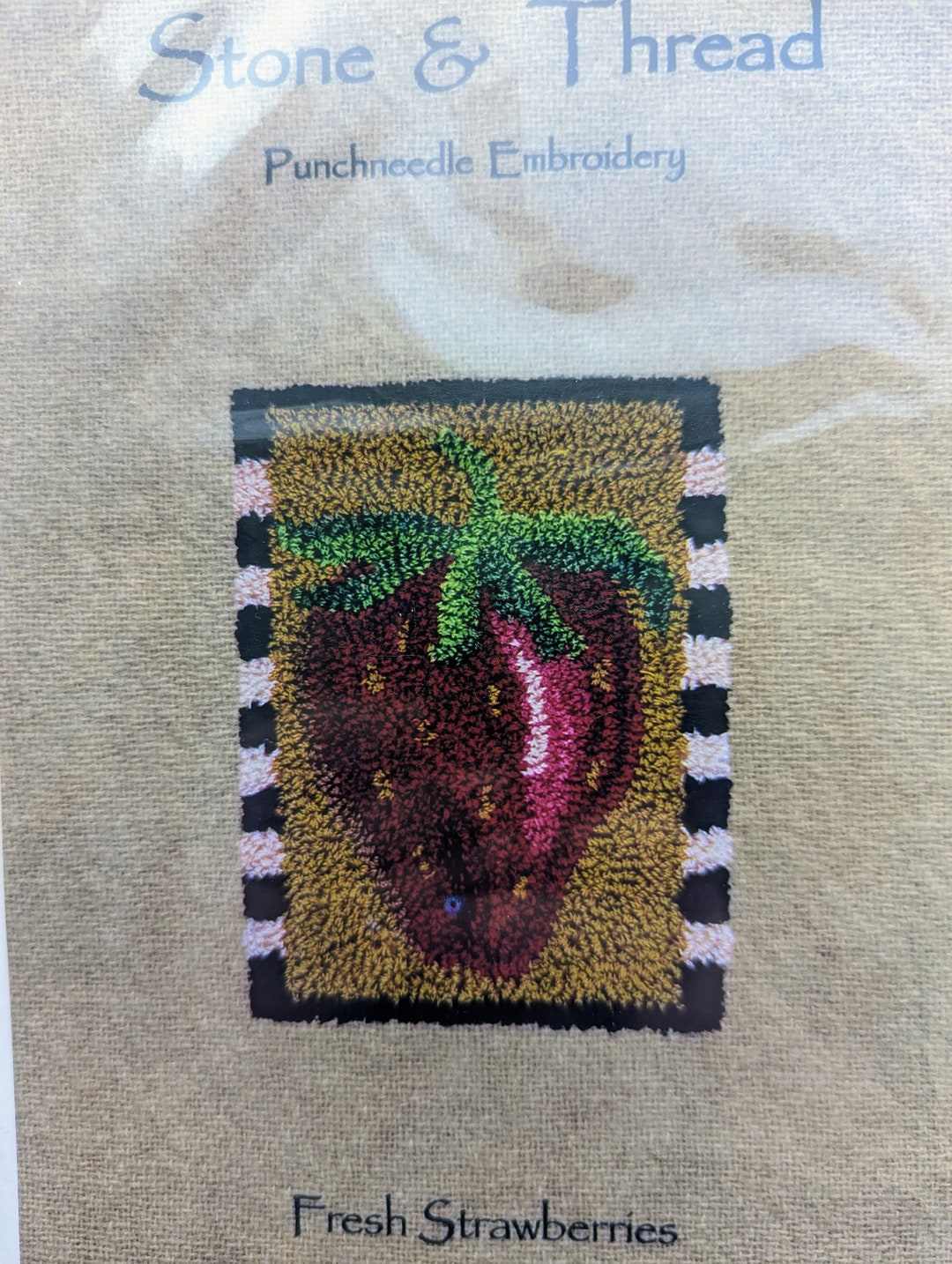 Punch Needle Pattern and Cloth, Fresh Strawberries, Stone & Thread ...
