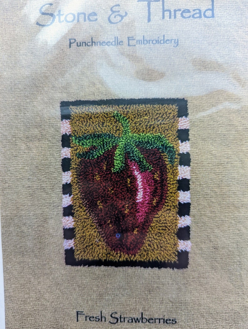 Punch Needle Pattern and Cloth, Fresh Strawberries, Stone & Thread ...