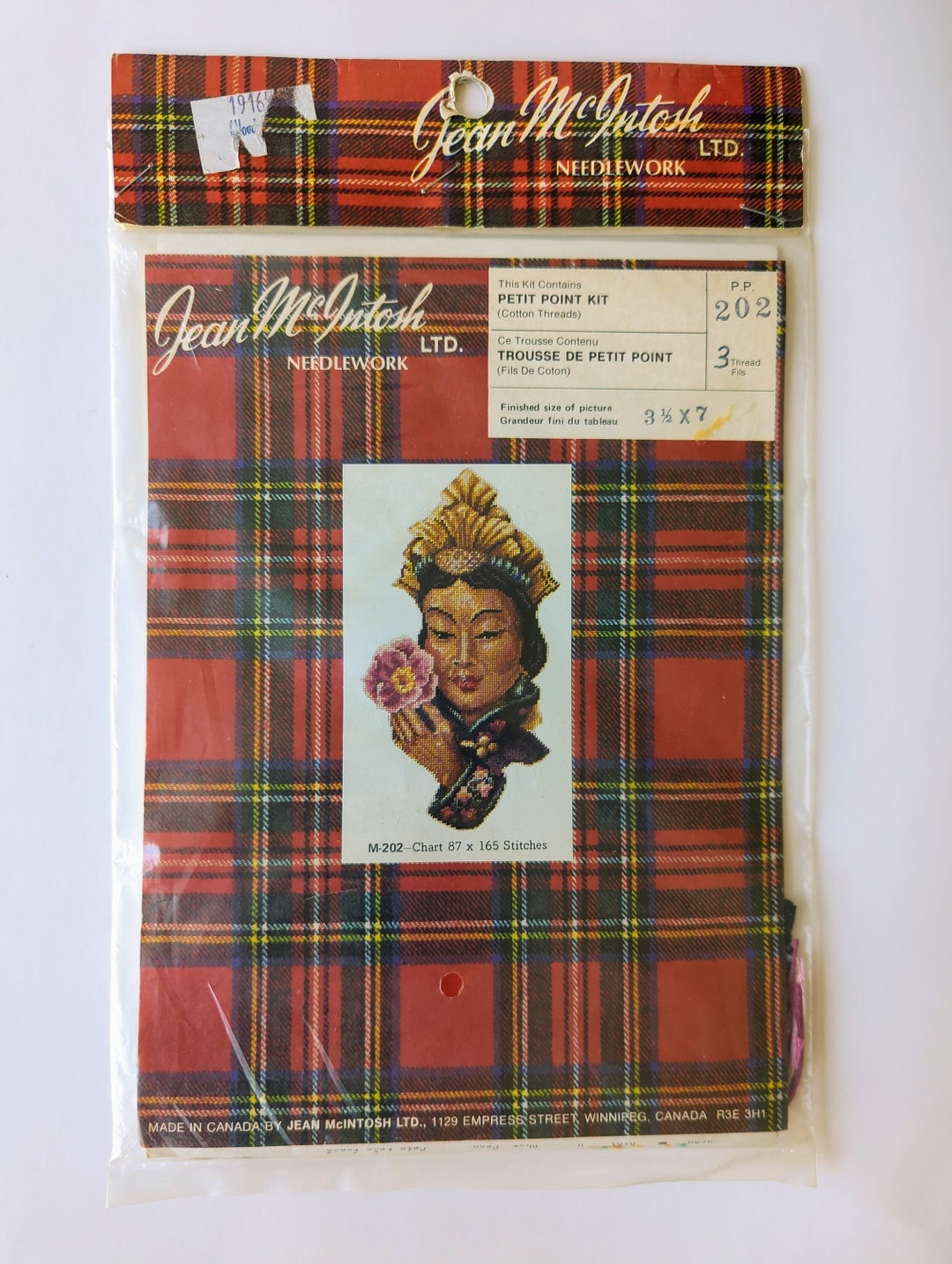 Manchurian Woman 3 Thread Petit Point Kit, Jean Mcintosh Needlework ...
