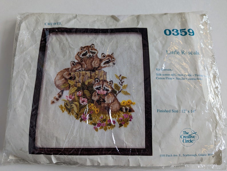 Little Rascals Embroidery Kit, Beginner DIY Crewel, Persian Wool ...