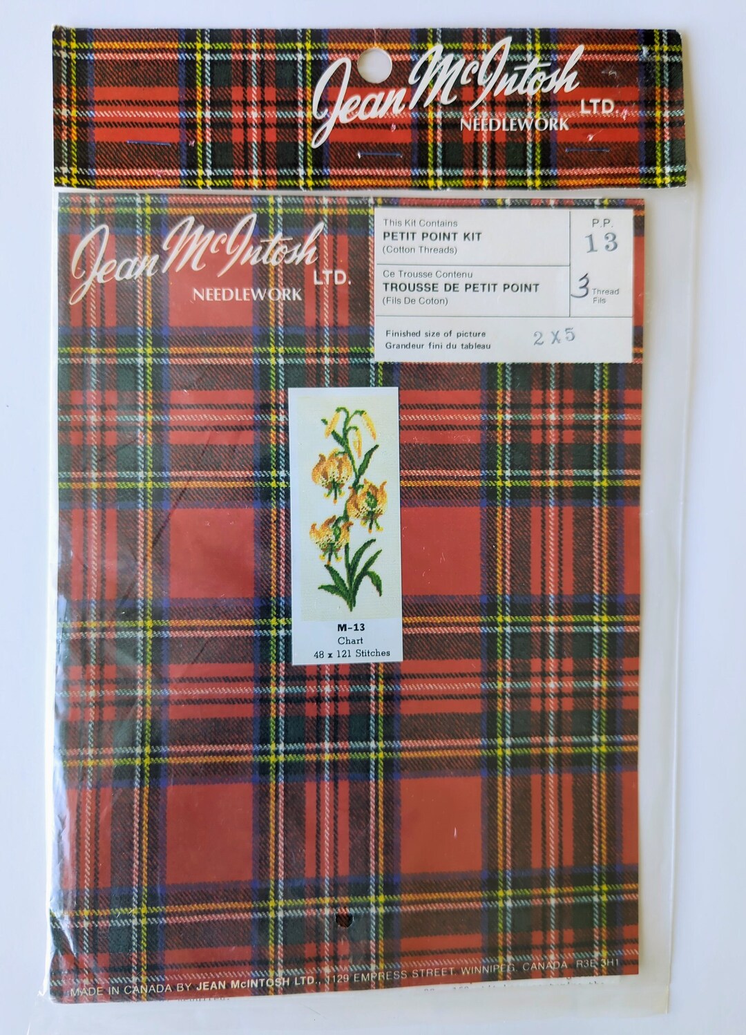 Yellow Lilies 3 Thread Petit Point Kit, Jean Mcintosh Needlework, Chart ...