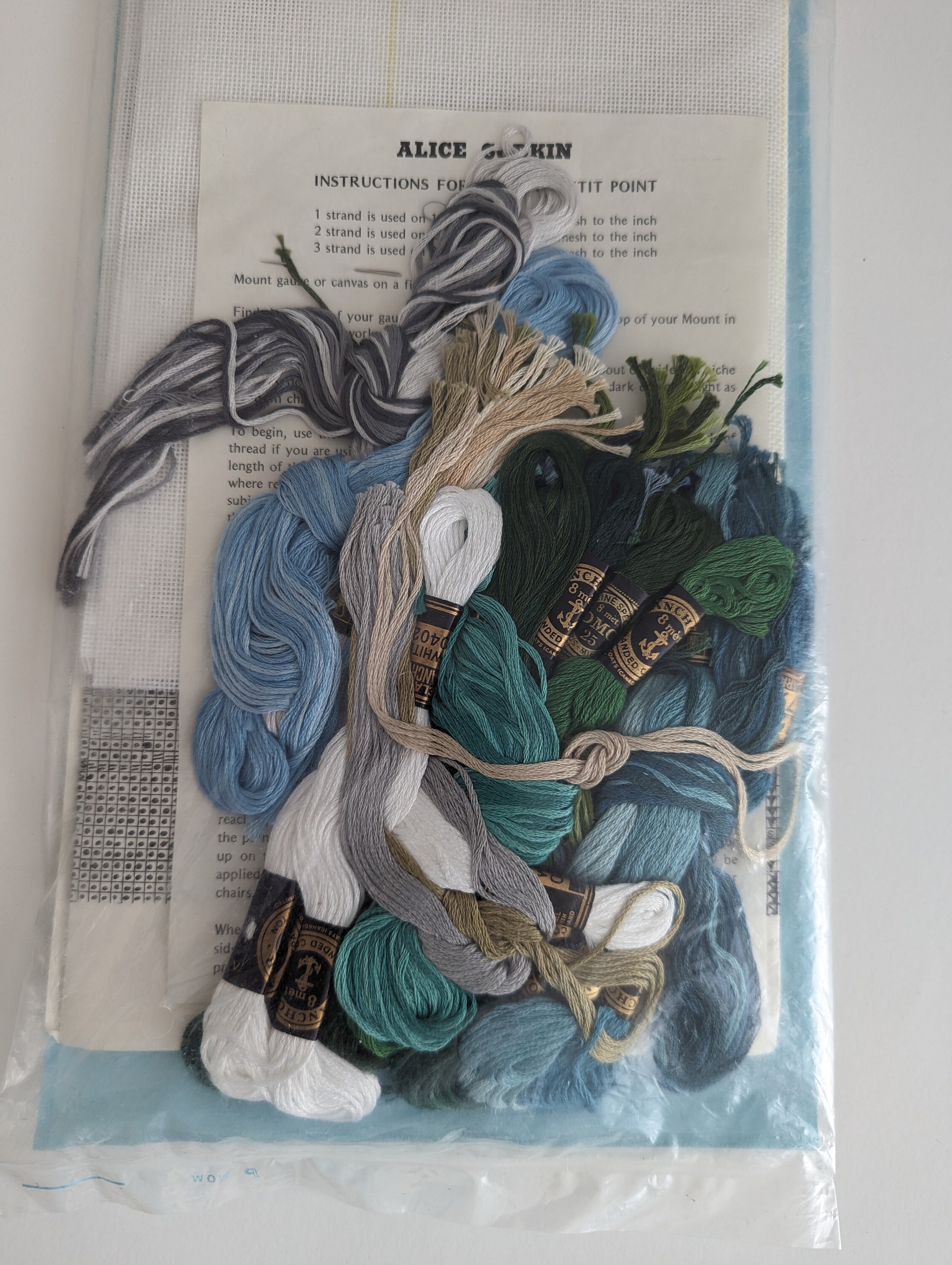 Mountain Lake Petit Point Kit, Vintage Alice Godkin 3 Thread Kit ...