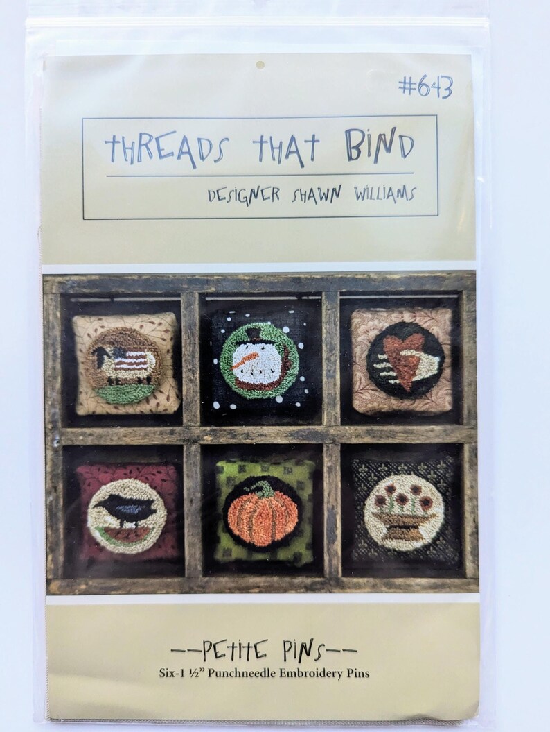 Petite Pins Punchneedle Pattern and Weavers Cloth, Threads That Bind ...