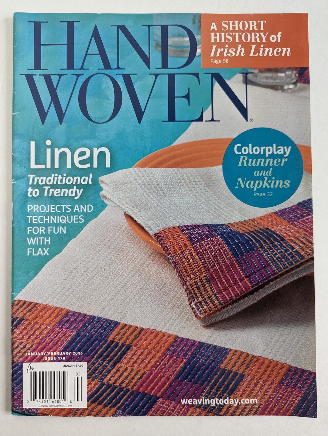 Handwoven Magazine, Jan/feb 2016 Issue, DIY Weaving Projects - Etsy