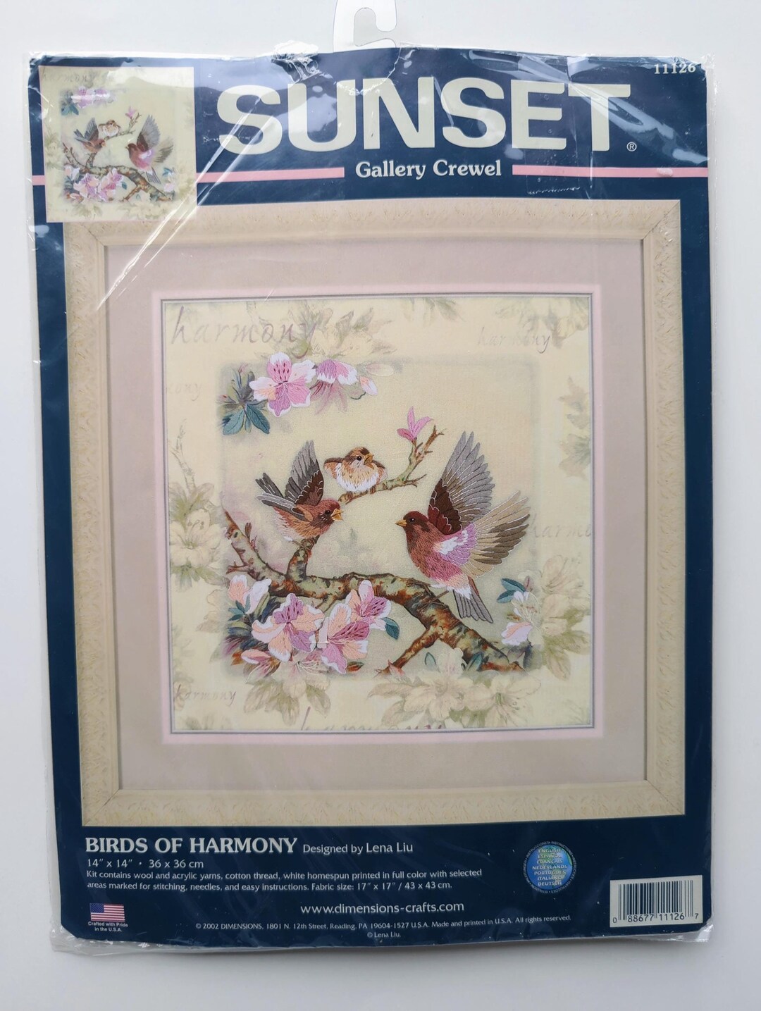 Birds of Harmony Crewel Embroidery Kit, - Etsy