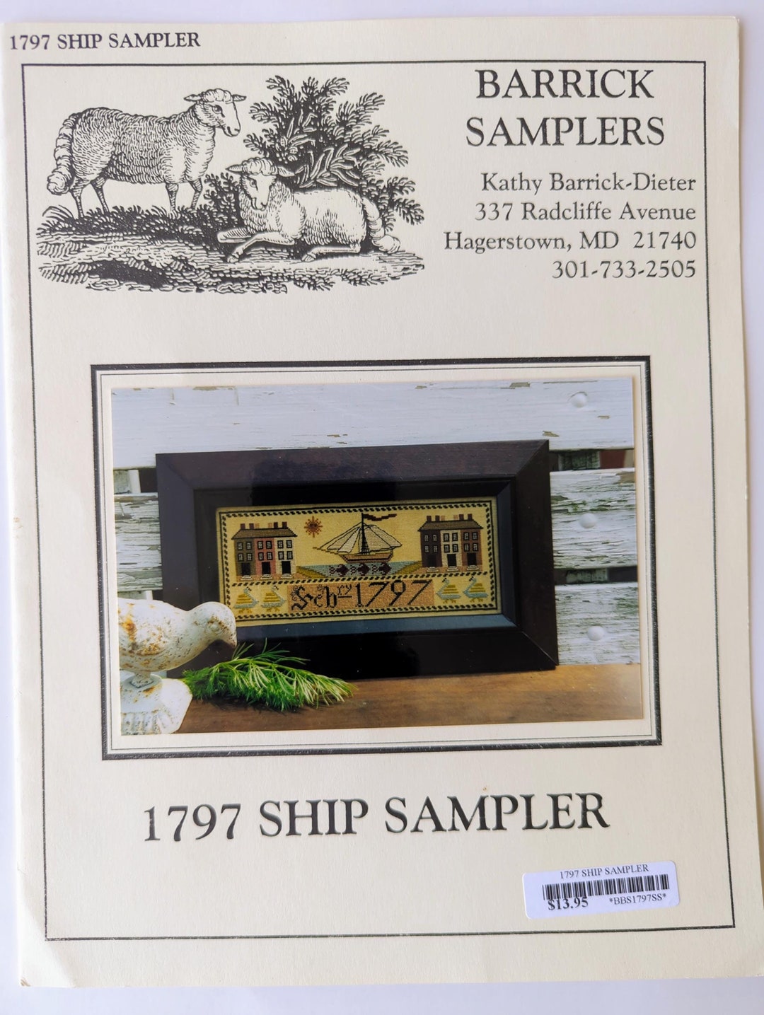 1797 Ship Sampler Counted Cross Stitch Chart, Barrick Samplers Kathy ...