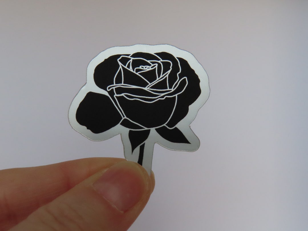 Black Flower Sticker - Etsy