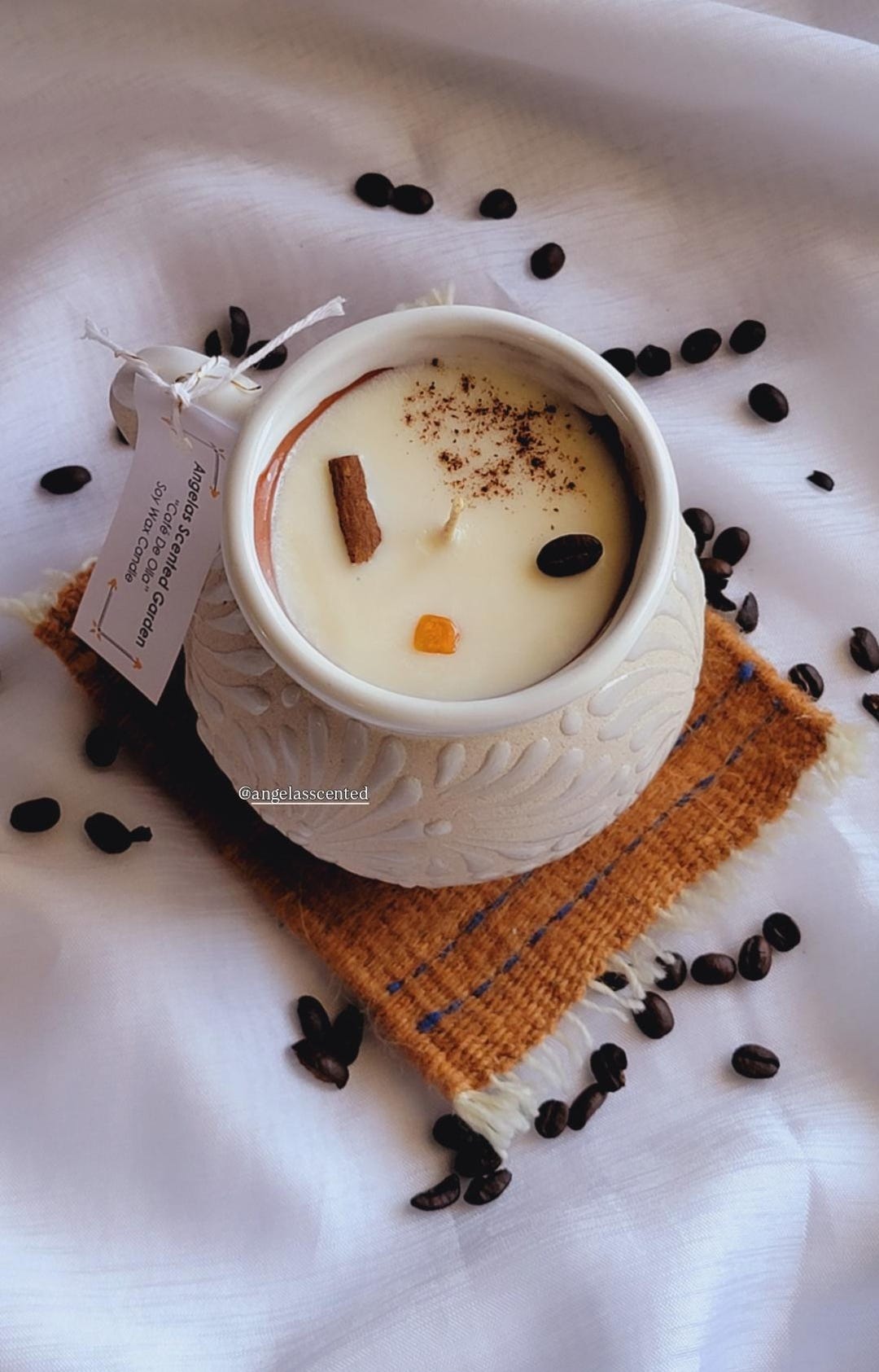 Cafe De Olla Soy Wax Mug Candle/mexican Soy Wax Candle/barro/hand ...