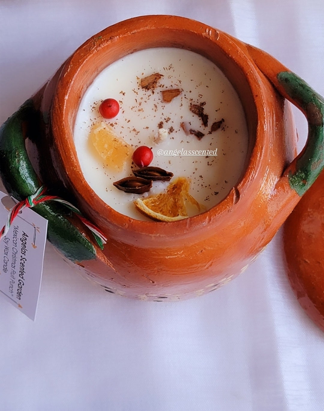 Mexican Christmas Fruit Punch Soy Candle: Spice Scented Barro Clay Pot ...