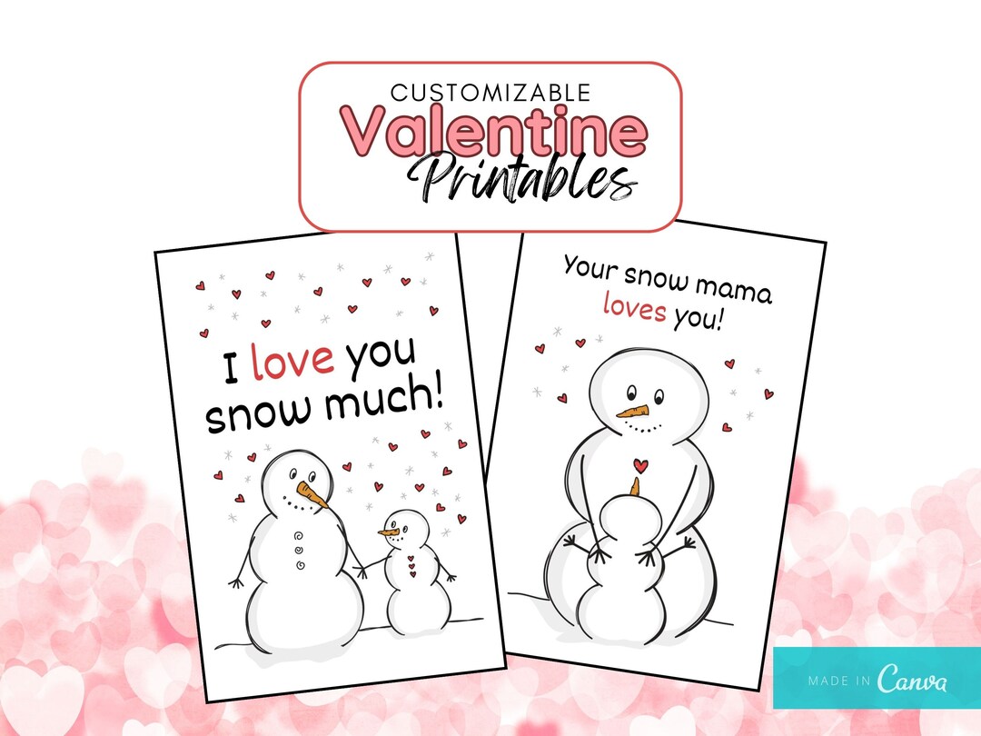 Mom Valentines, Snowman Valentine, Homeschool Valentines, Editable ...