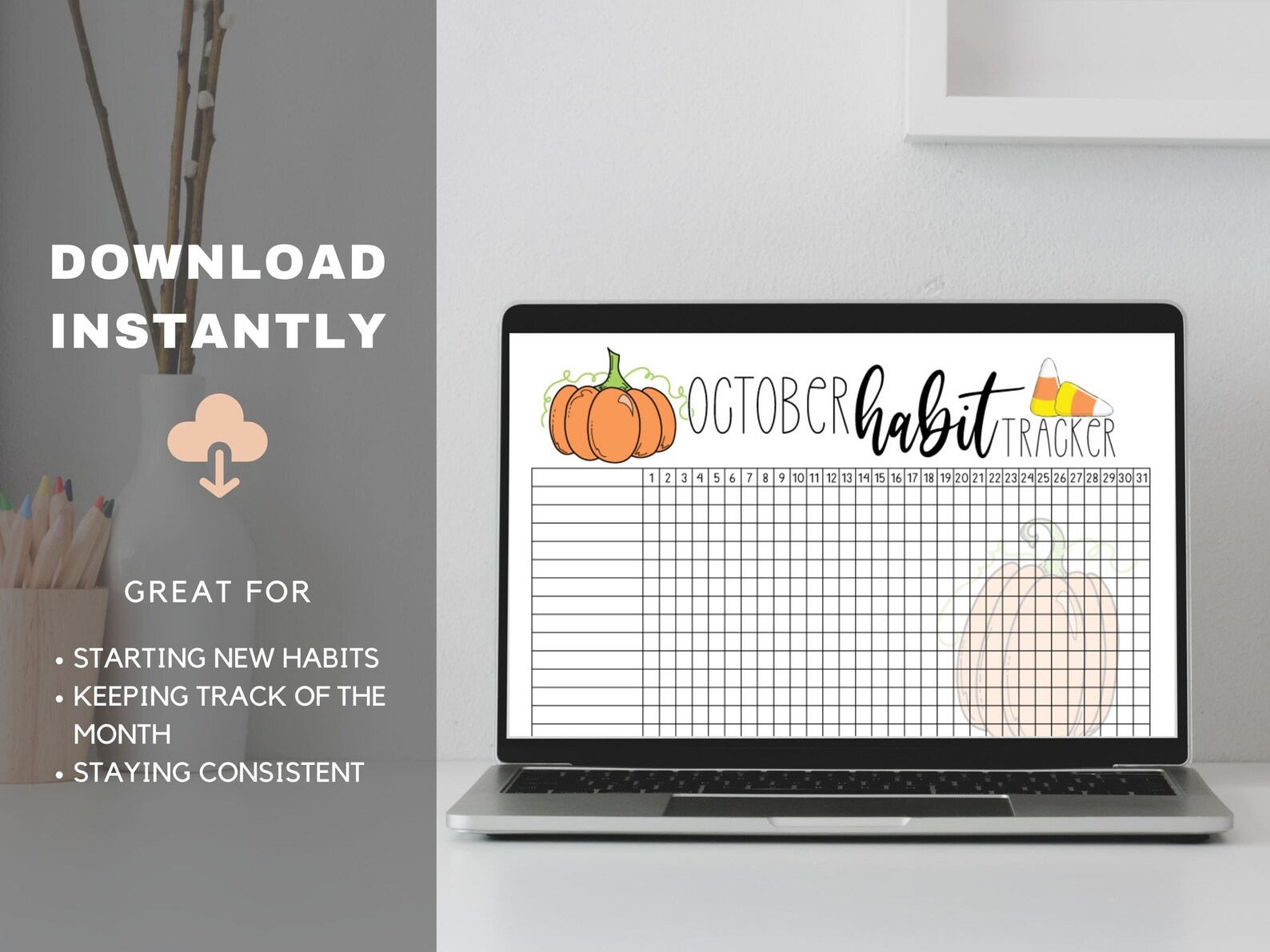 12 Monthly Habit Tracker, Printable Habit Tracker, Goal Tracker ...