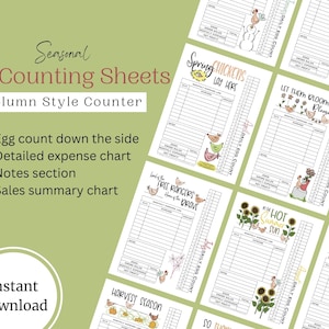 Monthly Chicken Egg Count Sheets | Homestead Records (digital Download ...
