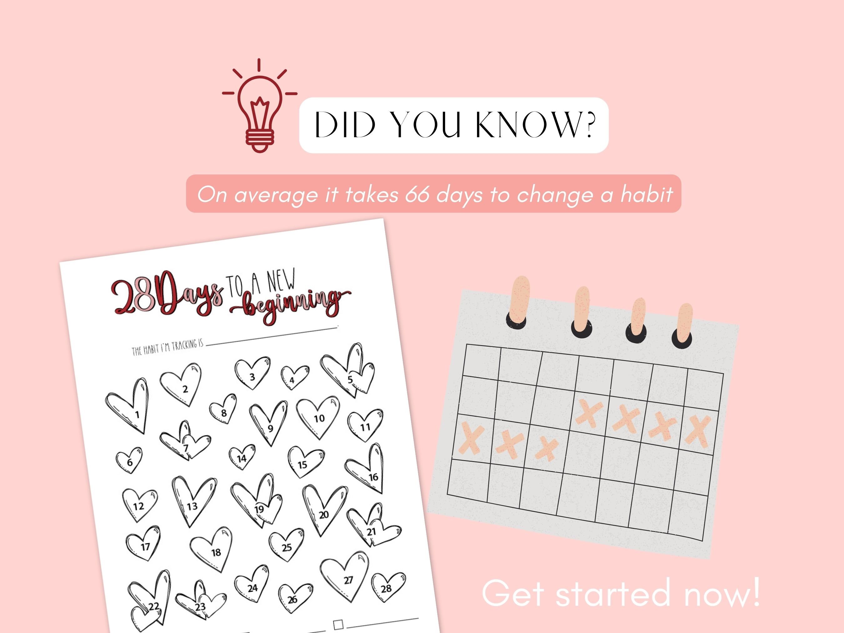 Valentines Habit Tracker, Printable Monthly Habit Tracker, New Habit ...