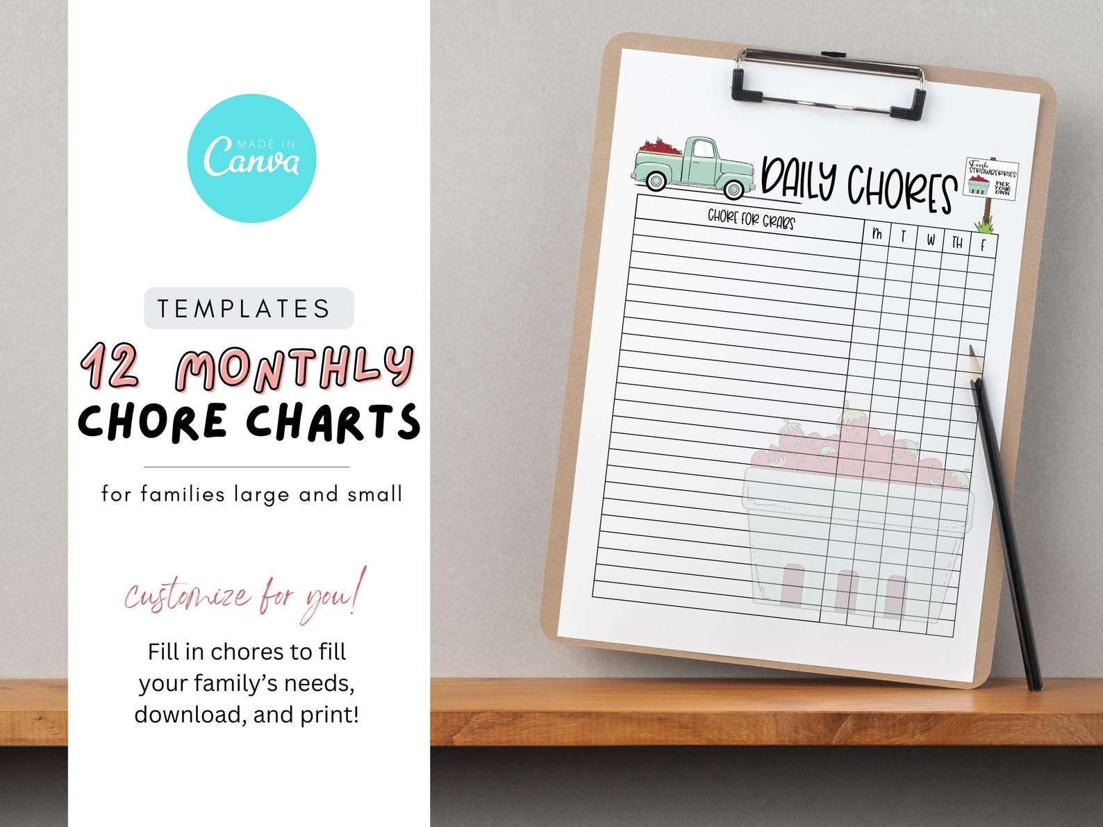 Chore Chart Bundle, Seasonal Chore Organizer, Homeschool Chore Chart ...