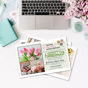 Flower CSA Flyer Template, Flower Subscription Flyer, Bouquet ...