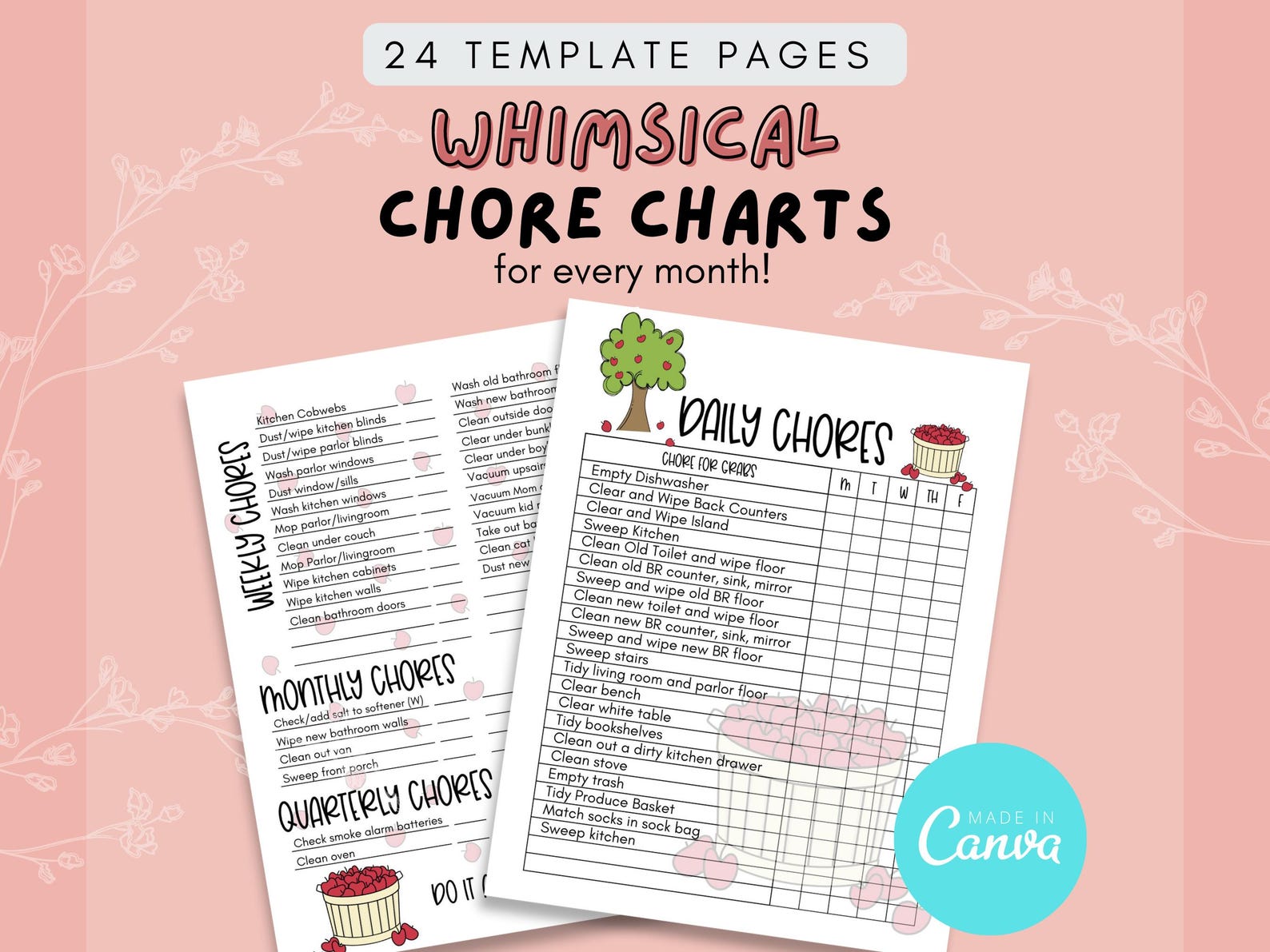 Chore Chart Bundle, Seasonal Chore Organizer, Homeschool Chore Chart ...
