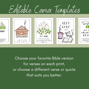 Editable Mountain Theme Christian Prints, Cabin Decor, Canva Template ...