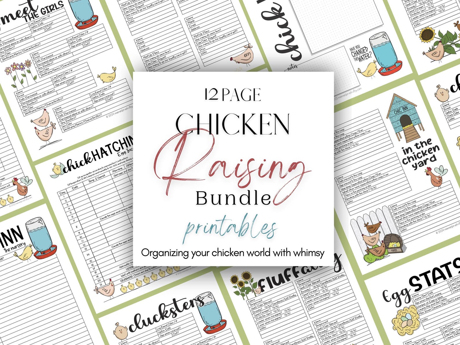 Chicken Raising Forms Bundle, Chick Log, Incubator Chart (digital ...